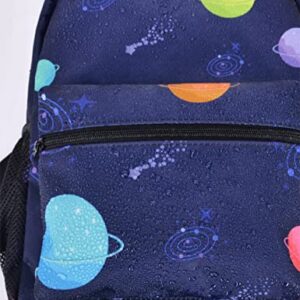 FATOLXX Boy Planet Backpack for Kindergarten - Pre School Toddler Kid Solar System 16" Lightweight Backpack with Cup Holder(Space)