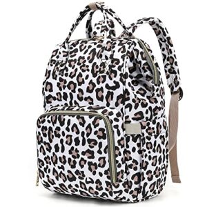 yusudan leopard laptop backpack for women men, 15.6 inch college school backpack bookbag for work/school/travel/business