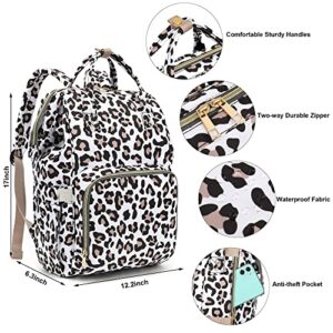 Yusudan Leopard Laptop Backpack for Women Men, 15.6 inch College School Backpack Bookbag for Work/School/Travel/Business