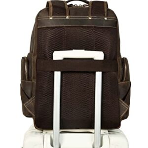 Taertii Vintage Full Grain Genuine Leather Backpack for Men - Fits 16" Laptop, Travel, Hiking, Business, Work, Rucksack Daypack 32L - Brown