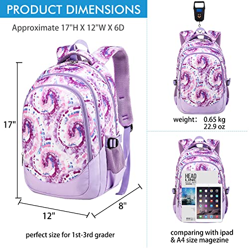 Gatycallaty Kids Backpack for School Boys Girls Kindergarten Elementary Toddler Book Bag Schoolbag (purple)