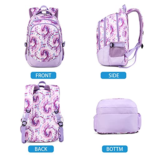 Gatycallaty Kids Backpack for School Boys Girls Kindergarten Elementary Toddler Book Bag Schoolbag (purple)