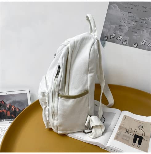 CHERSE Aesthetic Kawaii Backpack to school large capacity Lovely Aesthetic Student canvas Bookbags with accessories (Gray)