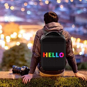 Tesinll Led Backpack with Programmable & Full Color Screen, Motorcycle Backpack, Waterproof Shoulder Travel Backpack, Christmas Gift for Men Women, Laptop Backpack 15 Inch