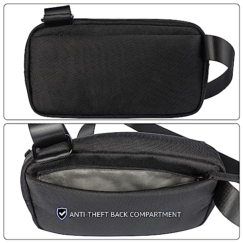 Bag Factor Small EDC Minimalist Crossbody Sling Bag for Men and Women – RFID Phone Bag Wallet – Chest Shoulder Backpack (Mini, Black)