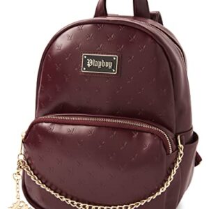 Spencer's Wine Embossed Playboy Mini Backpack