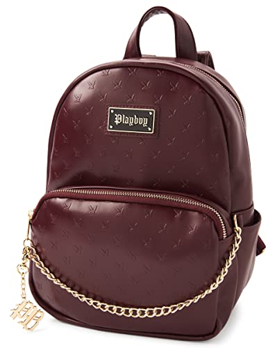 Spencer's Wine Embossed Playboy Mini Backpack