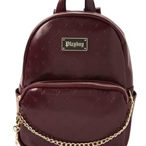 Spencer's Wine Embossed Playboy Mini Backpack