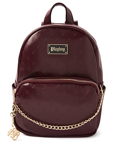 Spencer's Wine Embossed Playboy Mini Backpack