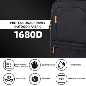 Extra Large 40-50L Travel Carry on Backpack 1680D Oxford Professional Fabric, TSA Friendly Expandable 17-18 inch Laptop Bag, Business Rucksack, Weekender Bag for Men Black