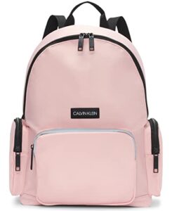 calvin klein women's basic side front zipper pocket backpack, mellow rose, one size