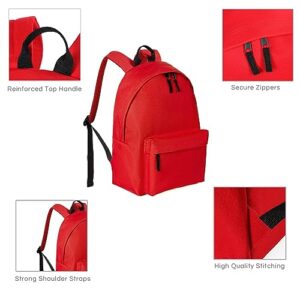 KDWAVE Classic Backpack for Women Men Lightweight Laptop Backpack Daypack Travel Bag with Adjustable Padded Shoulder Straps Bright Red