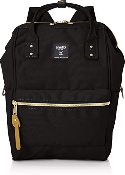 anello(アネロ) Anero ATB0197Z Backpack with Clasp, S, A4 Base, Water Repellent, Multiple Storage, PC Storage, Black