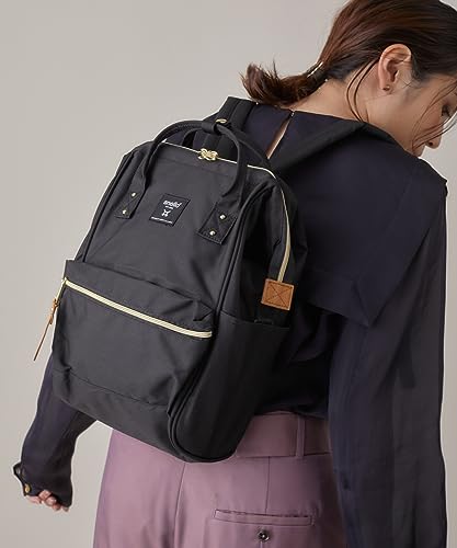 anello(アネロ) Anero ATB0197Z Backpack with Clasp, S, A4 Base, Water Repellent, Multiple Storage, PC Storage, Black