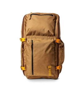 roark 5 day mule 55l backpack, multi-day travel pack with laptop storage, dark khaki