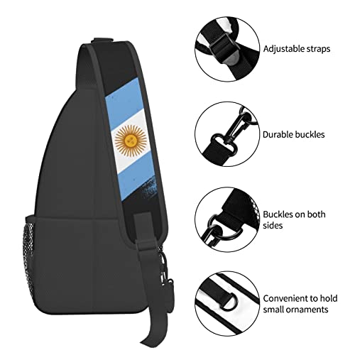 FBCAL Argentina Sling Bag, Argentine Flag Crossbody Sling Backpack Shoulder Chest Bag Travel Hiking Daypack