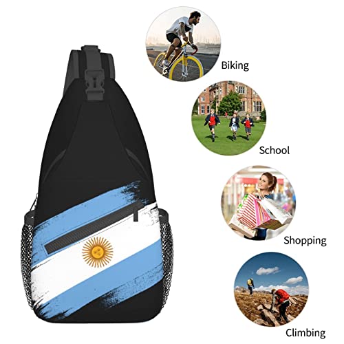 FBCAL Argentina Sling Bag, Argentine Flag Crossbody Sling Backpack Shoulder Chest Bag Travel Hiking Daypack