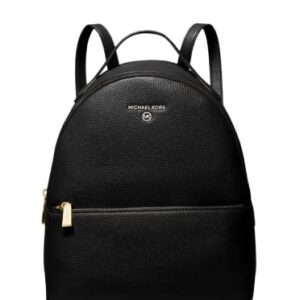 Michael Kors Valerie Medium Pebbled Leather Fashion Backpack (Black)