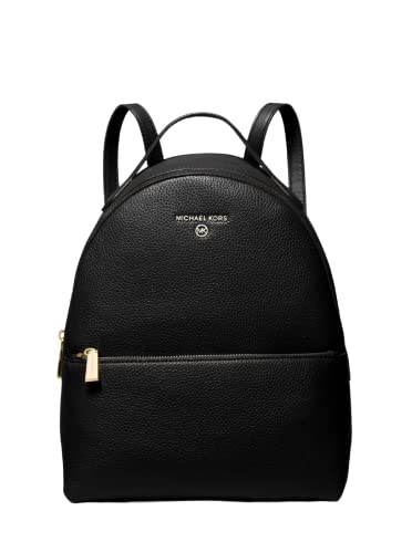 Michael Kors Valerie Medium Pebbled Leather Fashion Backpack (Black)