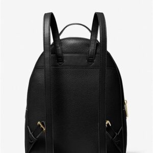 Michael Kors Valerie Medium Pebbled Leather Fashion Backpack (Black)