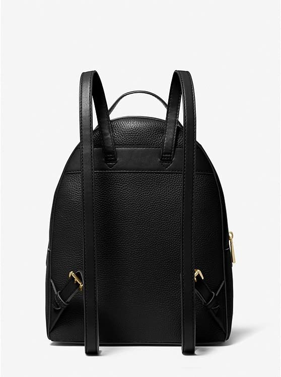 Michael Kors Valerie Medium Pebbled Leather Fashion Backpack (Black)