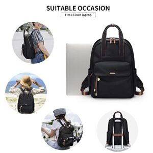 GOLF SUPAGS Laptop Backpack for Women Top-Handle Computer Bag Work Travel College Backpack Purse Fits 15 Inch Notebook(Black)