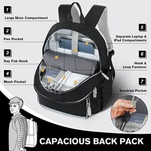 Dadanism Laptop Backpack 15.6 Inch, Travel Backpack with Shoes Compartment Anti Theft Water Resistant Business Carry-On Gym Backpack for Men Women, Hiking College Computer Bag, Black/Gray