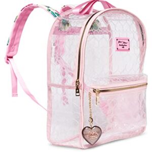 Betsey Johnson Clear Backpack with Pouch, Blush