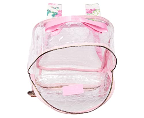 Betsey Johnson Clear Backpack with Pouch, Blush