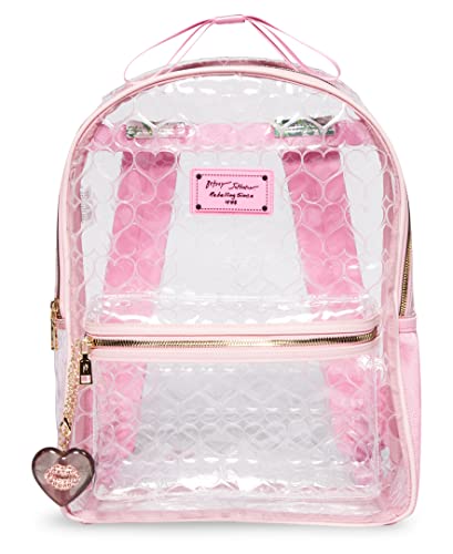 Betsey Johnson Clear Backpack with Pouch, Blush