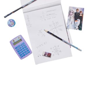 RALME Disney Frozen Back to School Bundle for Girls with Backpack, Lunch Box, and 7 Pc. Calculator & School Supplies Set