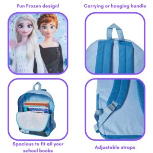 RALME Disney Frozen Back to School Bundle for Girls with Backpack, Lunch Box, and 7 Pc. Calculator & School Supplies Set