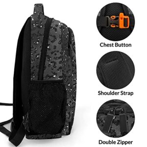 Anneunique Personalized Cheerleader Backpack Casual Bag Daypack for Women Men Camping Hiking Leopard Bling Print Black Cheer