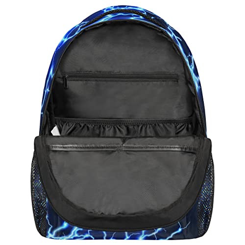 TropicalLife Blue Lightning Laptop Backpack for School, Casual Bag for Men Women Boys Girls and College Student Casual Daypack for Travel Work