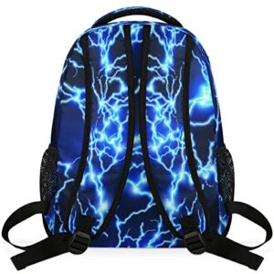 TropicalLife Blue Lightning Laptop Backpack for School, Casual Bag for Men Women Boys Girls and College Student Casual Daypack for Travel Work