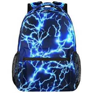 TropicalLife Blue Lightning Laptop Backpack for School, Casual Bag for Men Women Boys Girls and College Student Casual Daypack for Travel Work