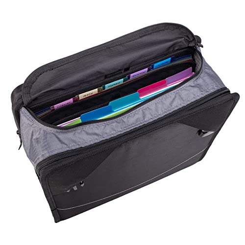 Case-it Universal Dual Binder Pack, 2 Set of 2” D-Ring Dual, W/Removable File Folder Hold Down Pages, Backpack Style Straps, Padded Laptop Pocket, Front Flap Pocket, Laptop Storage