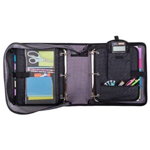 Case-it Universal Dual Binder Pack, 2 Set of 2” D-Ring Dual, W/Removable File Folder Hold Down Pages, Backpack Style Straps, Padded Laptop Pocket, Front Flap Pocket, Laptop Storage