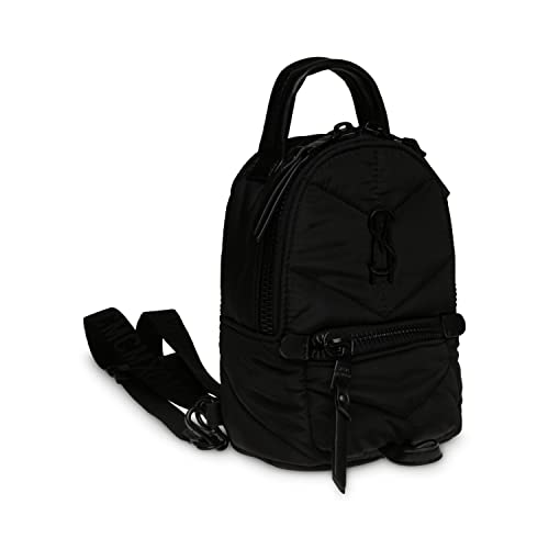 Steve Madden Women's Jaydon Nylon Mini Backpack, Black, One Size