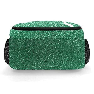 Anneunique Custom Cheerleader Backpack Custom Multifunctional Waterproof Laptop Bag for Travel Gift Green Bling Print Simple Cheer