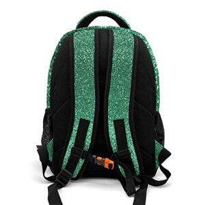 Anneunique Custom Cheerleader Backpack Custom Multifunctional Waterproof Laptop Bag for Travel Gift Green Bling Print Simple Cheer