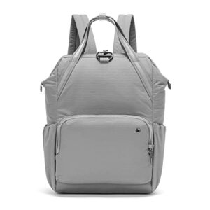 pacsafe women's citysafe cx 17l anti theft backpack-fits 16 inch laptop, econyl gravity gray, one size