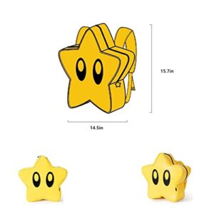 FENGJINRUHUA Cute Cartoon Teens 3D Star Backpack Boys Girls Schoo Bag Lightweight Waterproof Bookbags