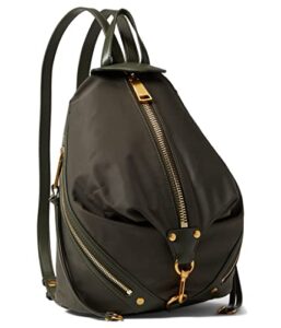 rebecca minkoff nylon medium zipped julian backpack olive/olive one size