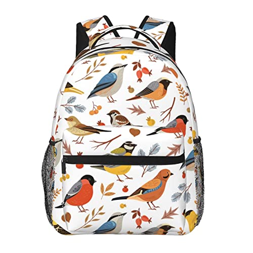 Qurdtt Funny Bird Pattern Backpack Big Capacity Backpack Lightweight Casual Travel Laptop Daypack for Men Women