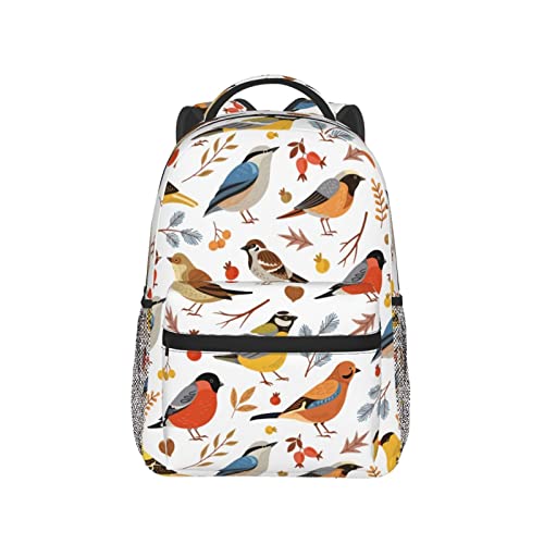 Qurdtt Funny Bird Pattern Backpack Big Capacity Backpack Lightweight Casual Travel Laptop Daypack for Men Women