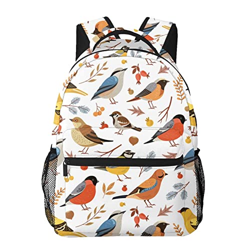 Qurdtt Funny Bird Pattern Backpack Big Capacity Backpack Lightweight Casual Travel Laptop Daypack for Men Women