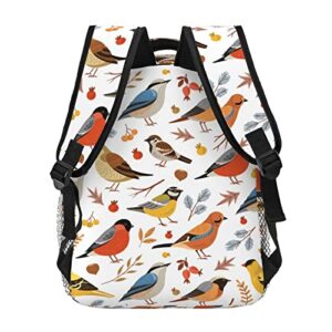 Qurdtt Funny Bird Pattern Backpack Big Capacity Backpack Lightweight Casual Travel Laptop Daypack for Men Women