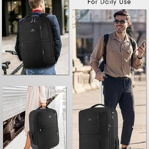 MATEIN Rolling Backpack, 17 Inch Travel Laptop Backpacks with Wheels, Water Resistant Large Roller Carry On Luggage Wheeled Backpack, Trolley Overnight Suitcase Business College Computer Bag, Black