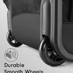 MATEIN Rolling Backpack, 17 Inch Travel Laptop Backpacks with Wheels, Water Resistant Large Roller Carry On Luggage Wheeled Backpack, Trolley Overnight Suitcase Business College Computer Bag, Black